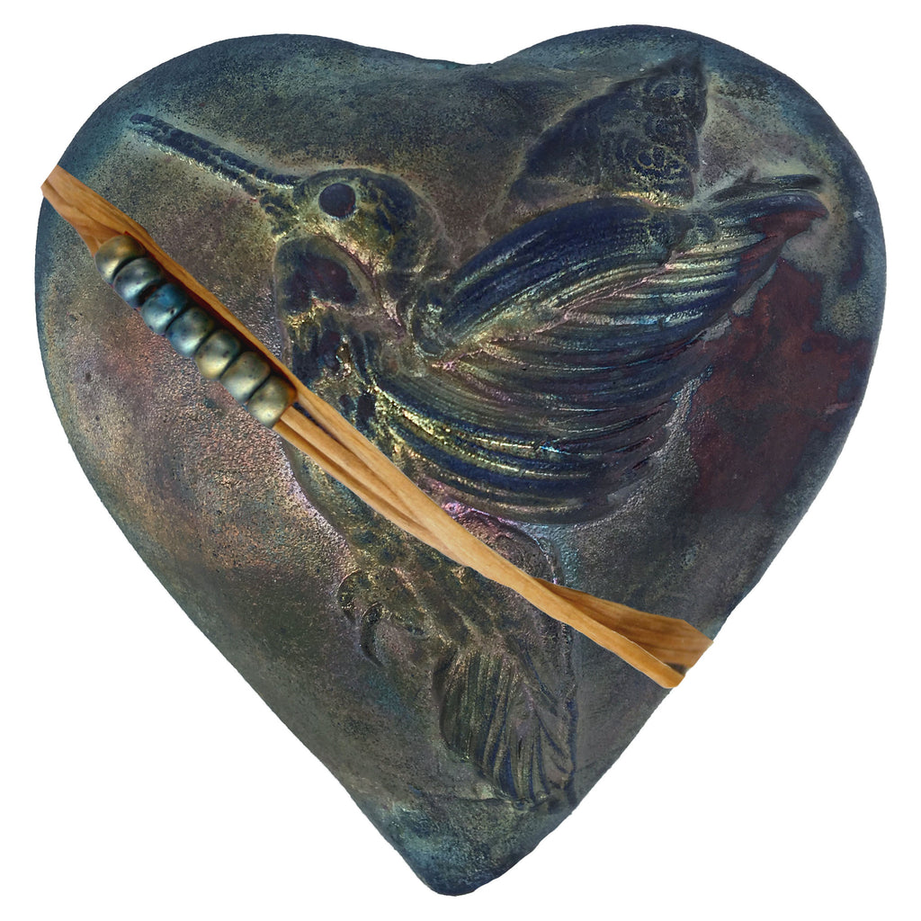 Hummingbird Whisperer Raku Heart innerSpirit Rattle – J. Davis Studio